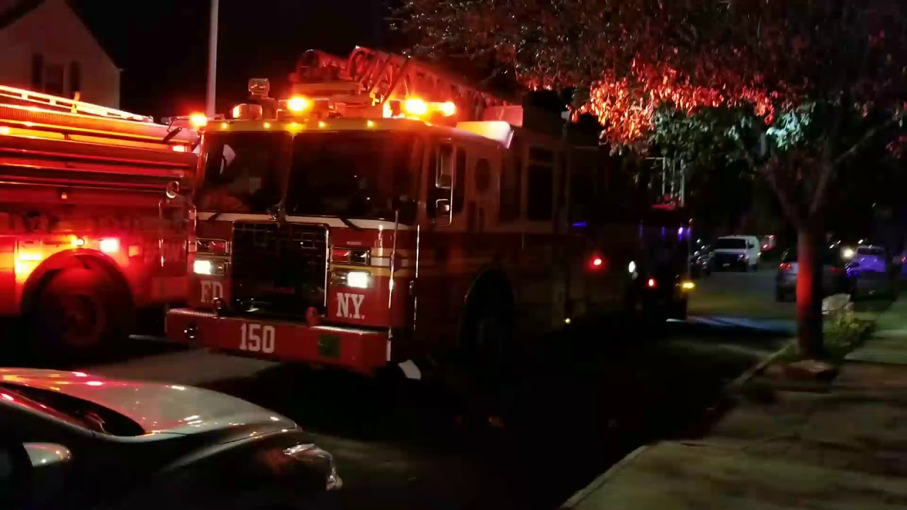 New FDNY Ladder 150 On Scene Of A House Fire In South Jamaica, Queens ...
