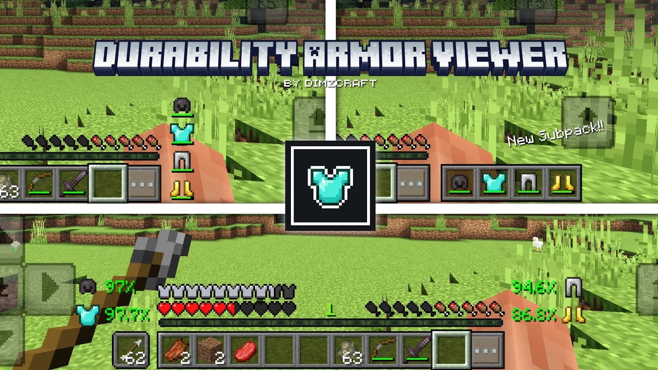 Durability Armor Viewer Update v1.2.0 | Addon Minecraft Bedrock/Pocket - YouTube