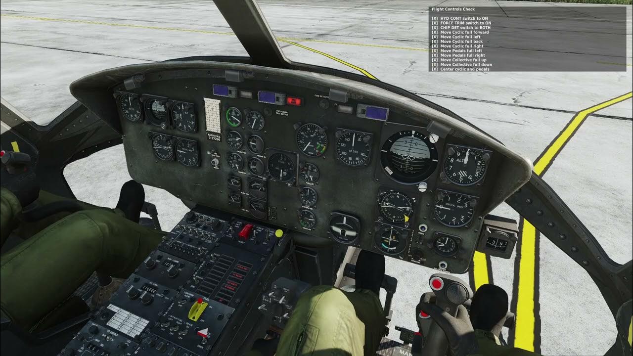 DCS Mission Scripting - UH-1H Huey Cold Start Interactive Checklist - YouTube