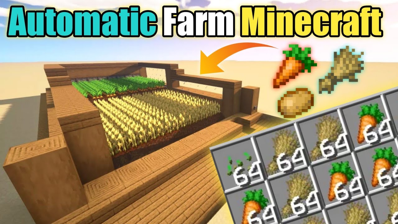 Minecraft 1.16 EASY Auto Wheat, Carrot, Potato, Beetroot Farm Tutorial ...