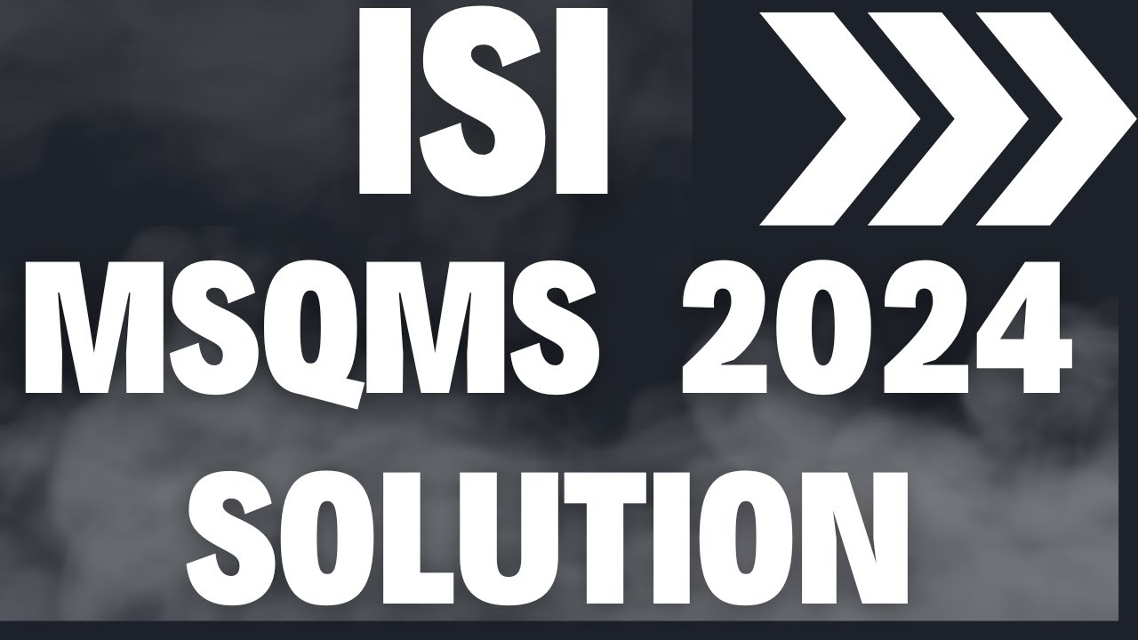 ISI MSQMS QMA 2024 Question -1 Solutions With Explanations - YouTube