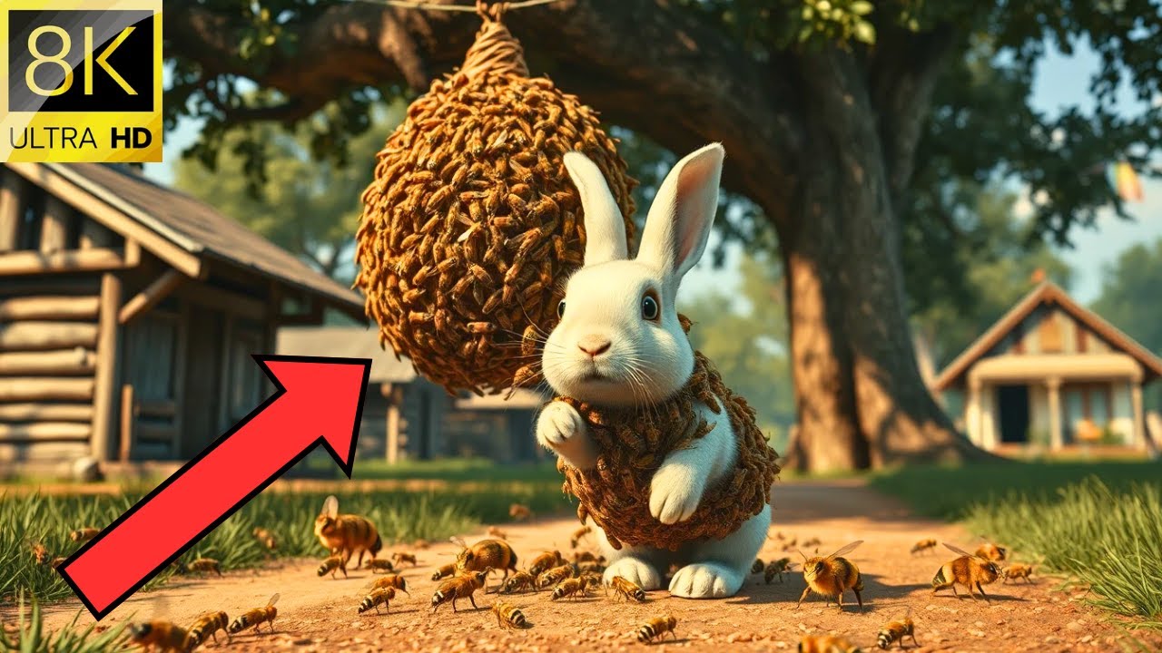 Rescue Story :🐰 Helpless Rabbit ATTACKED by MILLIONS of Bees! 😨 ...