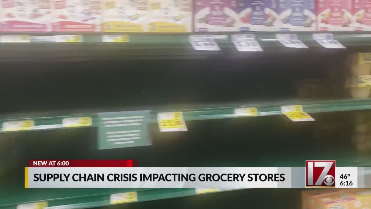 Continuing supply chain problems impact NC grocery stores - YouTube
