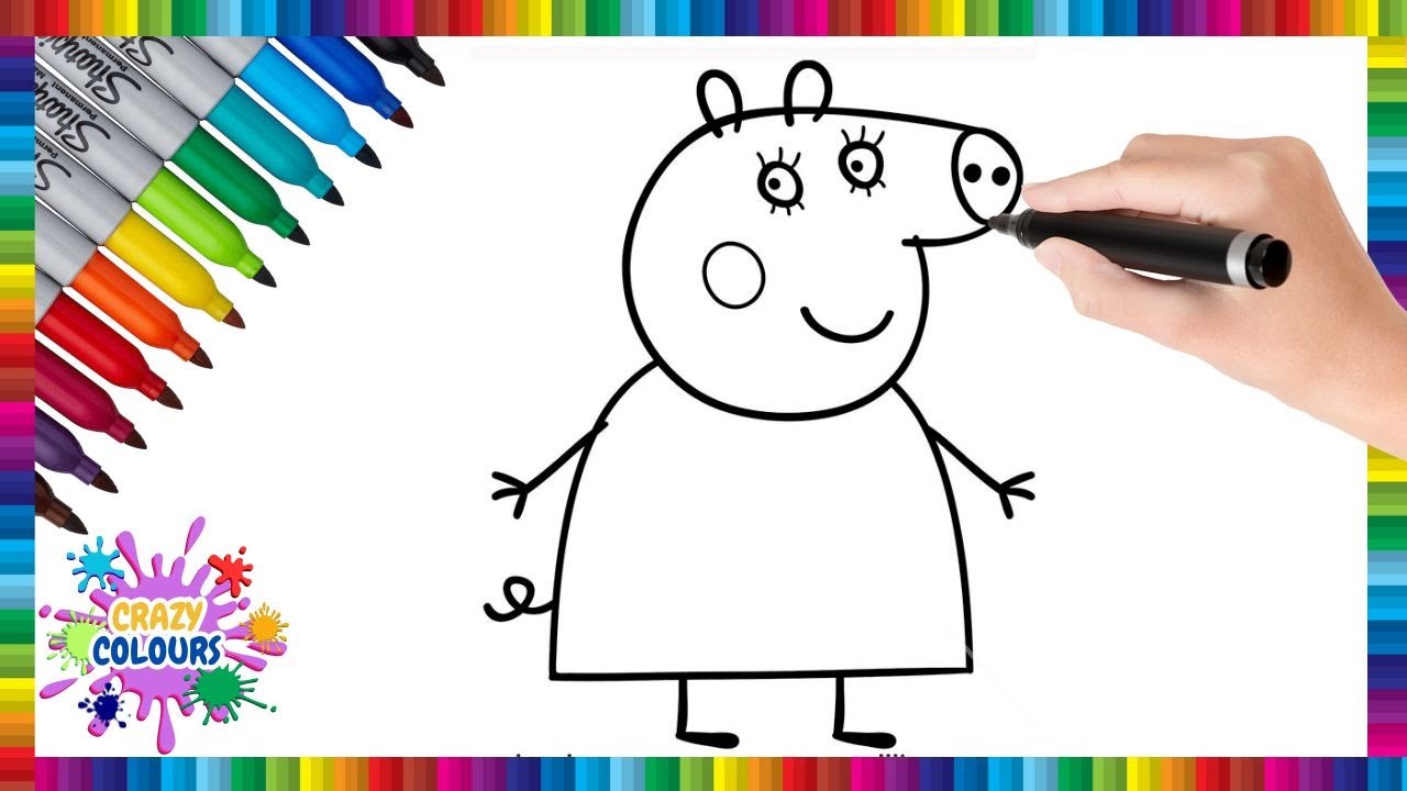 How To Draw Mummy Pig 🐷 ️| #peppapig #peppapigdrawing Easy Drawing ...