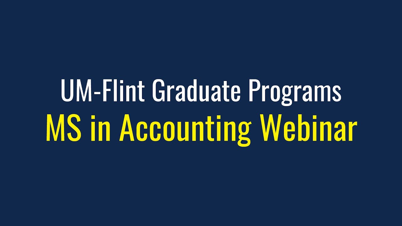 MS in Accounting Webinar - YouTube