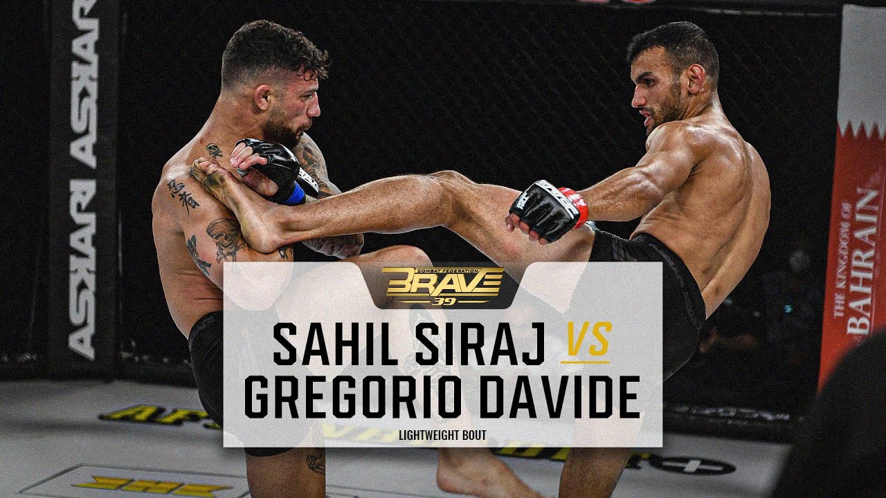 Sahil Siraj vs Gregorio Davide |. FREE MMA Fights | BRAVE CF 39 - YouTube