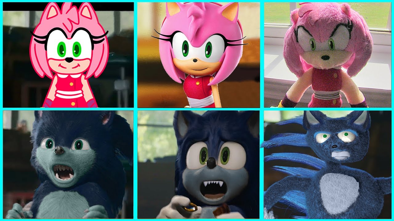 Sonic The Hedgehog Movie AMY SONIC BOOM vs WEREHOG Uh Meow All Designs ...