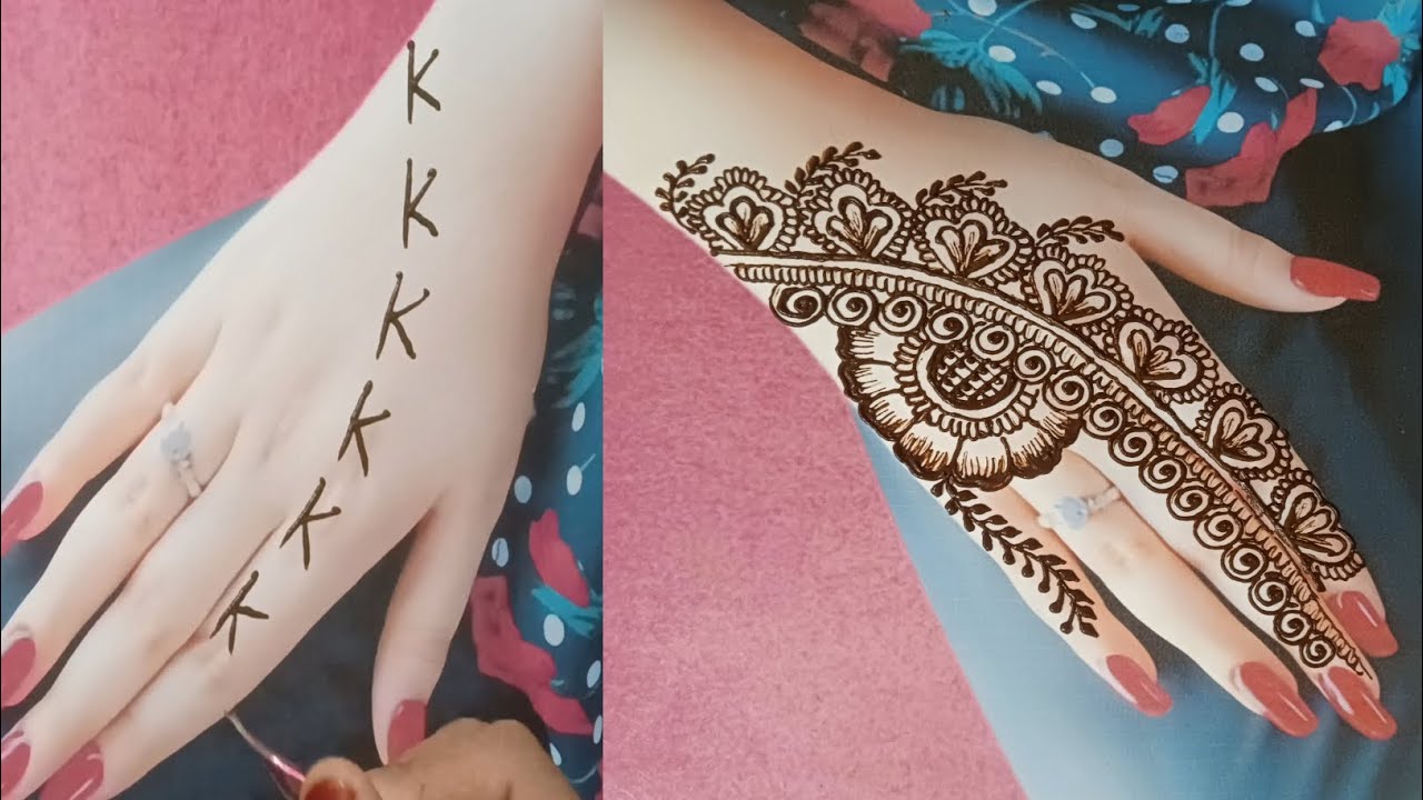 K letter mehndi designs for beginners|New stylish mehndi designs tricks ...