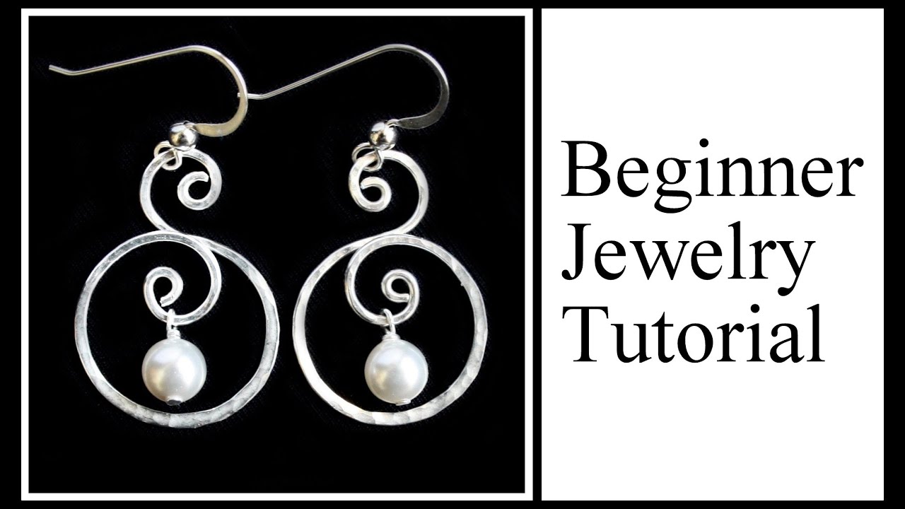 Easy Jewelry Tutorial : Double Hoop Swirl with Pearl Dangle Earrings - YouTube