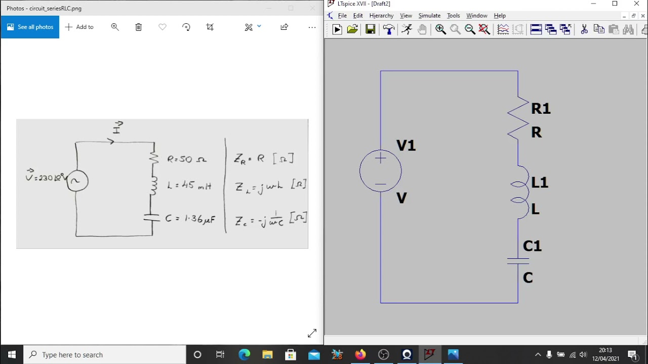 Rlc Circuit Series Resonance Ltspice Simulation Youtube