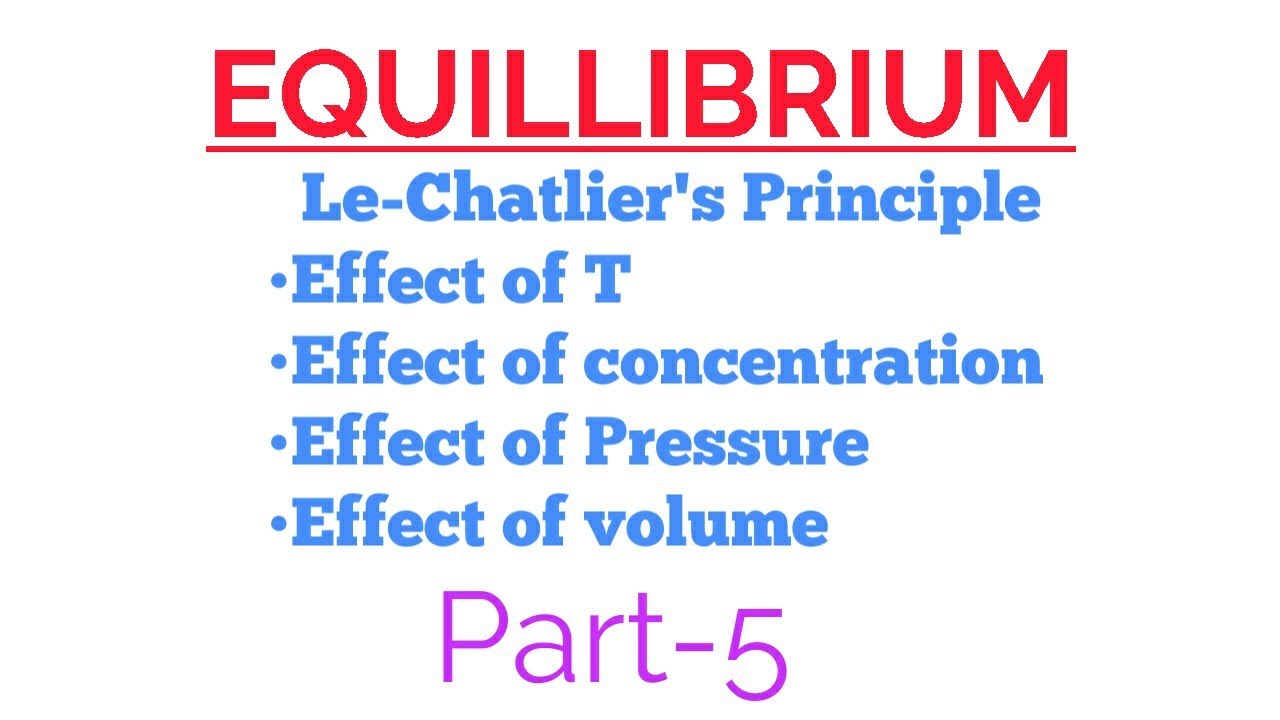 Le Chatlier Principleits Applicationschemical Equillibriumncertclass11part 5 Youtube