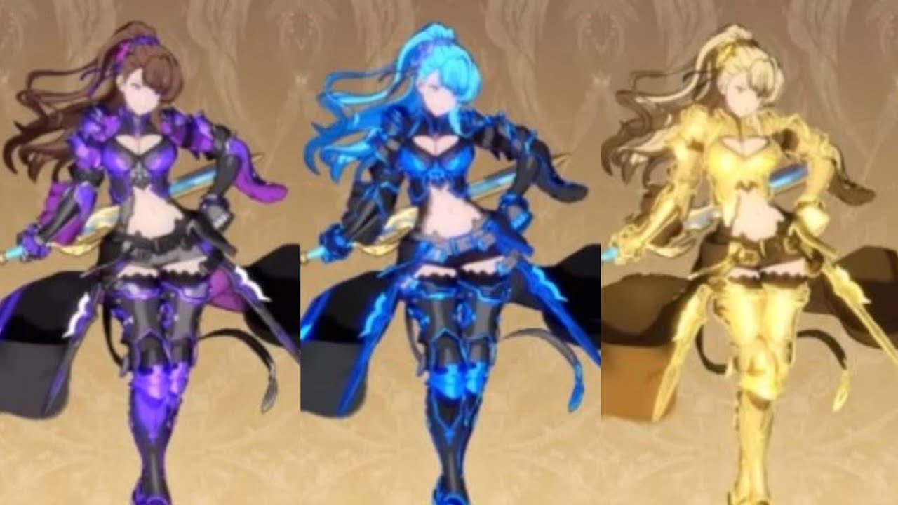 All Beatrix Costume/Colors Granblue Fantasy Versus Rising - YouTube