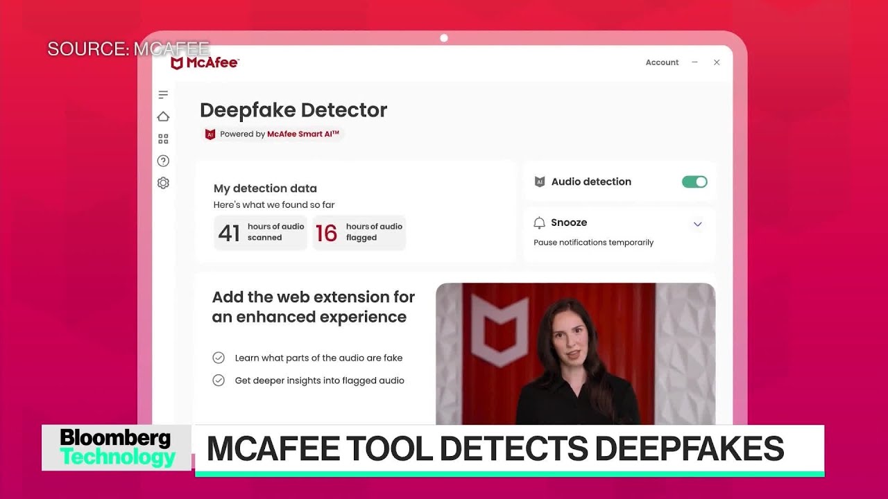 McAfee Launches AI-Powered Deepfake Dectector - YouTube