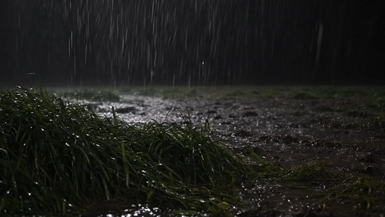 Night Rain on Grass | Relaxing Rain Sounds for Deep Sleep & Focus 🌧️ ...