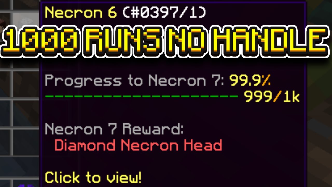 1,000 Necron Runs on stream! DIAMOND 7 HEAD | Hypixel Skyblock Stream ...