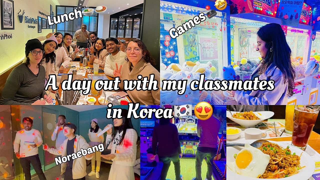 A day out with my GKS classmates in Korea, having lunch, Noraebang ...