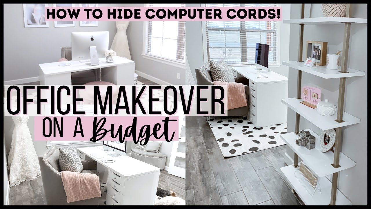 SMALL OFFICE MAKEOVER ON A BUDGET 💲 | 2021 OFFICE DECORATE WITH ME ...