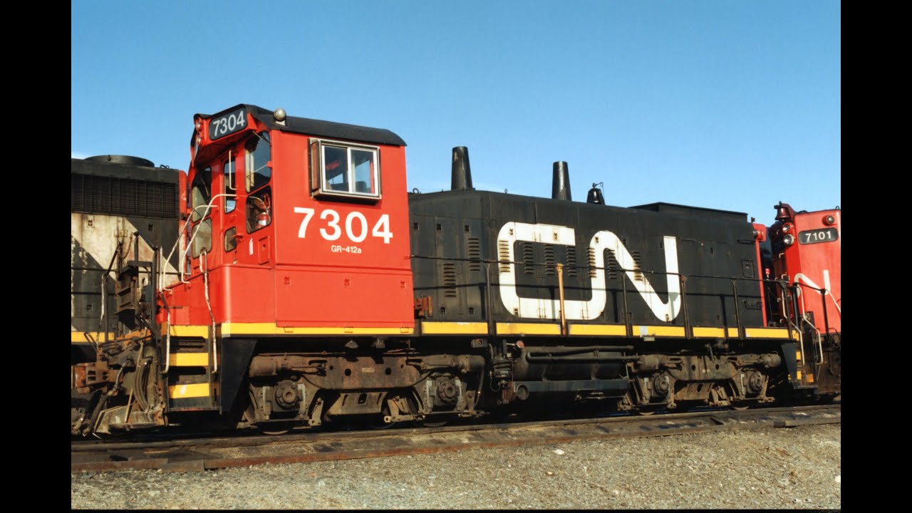CN's 7300 series 1200hp SW1200RMs - YouTube