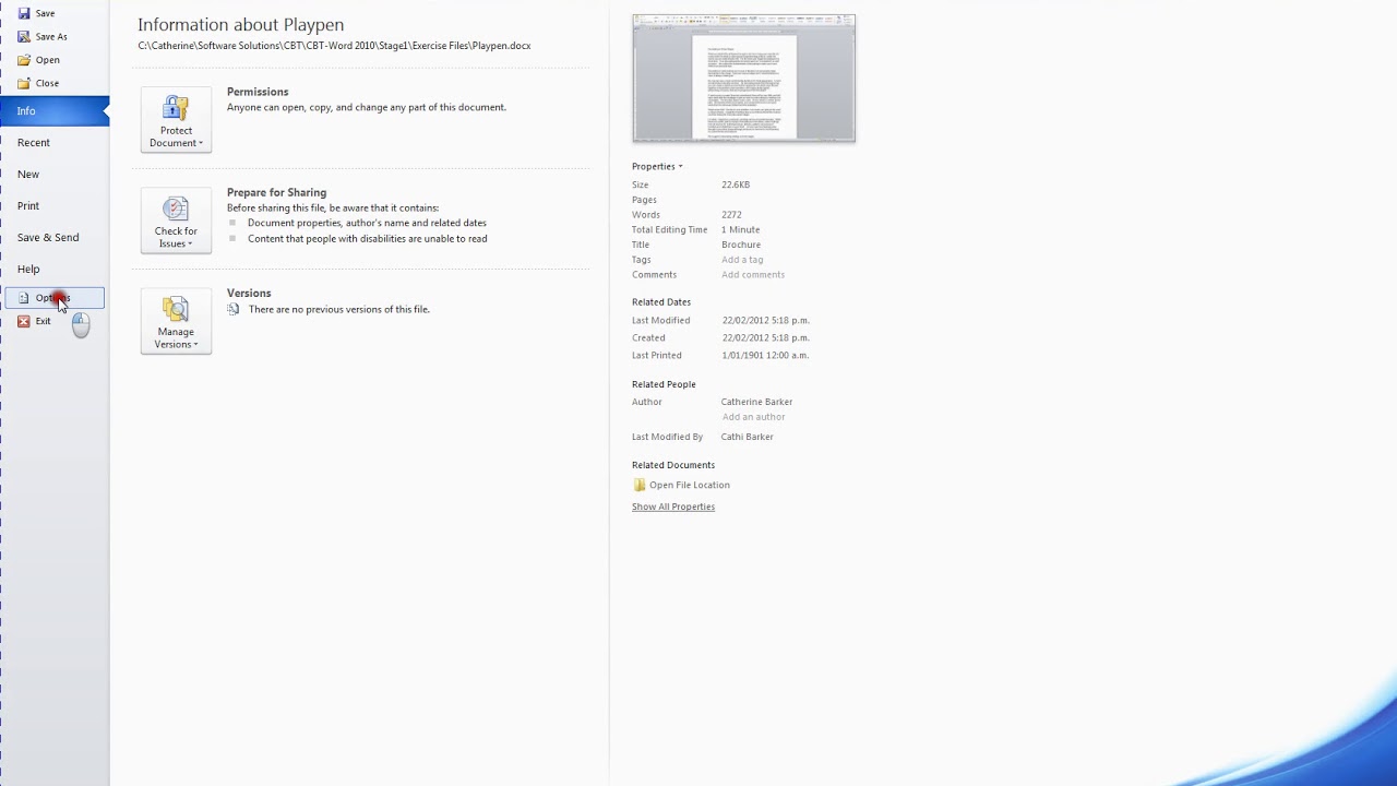 Microsoft Word 2010 Video 13 Opening and saving documents - YouTube