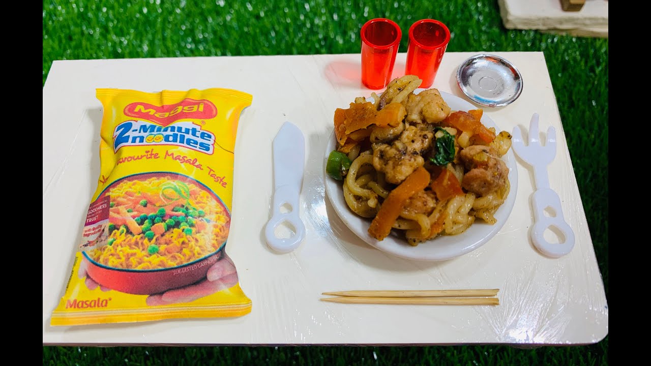 Chicken noodles || Maggi mini noodles || Miniature food || Miniature ...