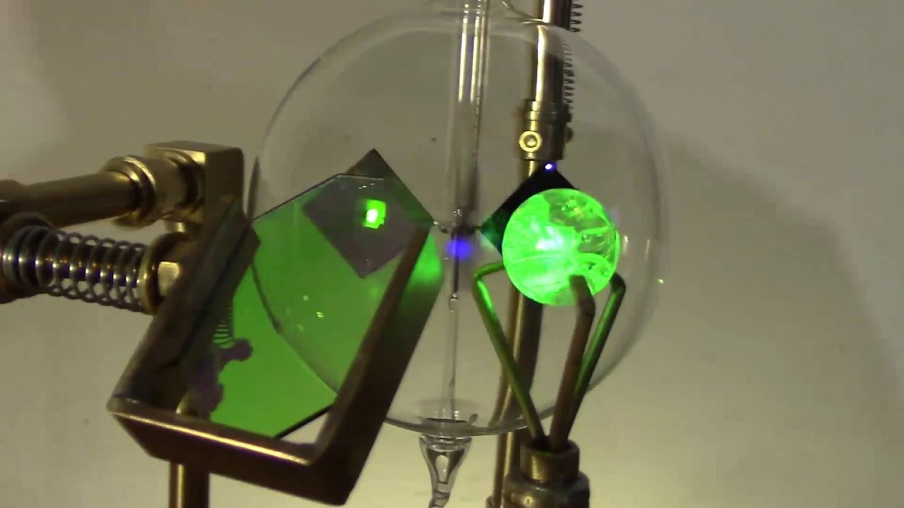 Laser Powered Radiometer with Uranium glass marble - YouTube