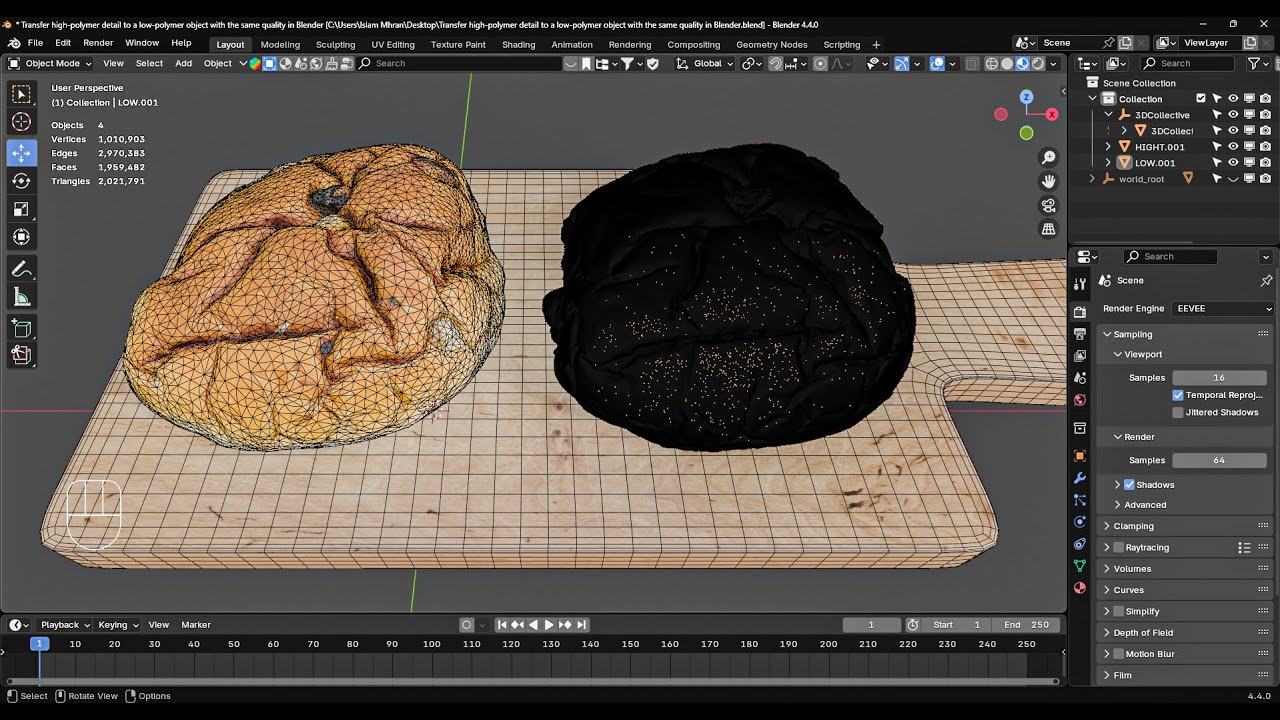 Transfer High Poly Details to Low Poly Object with the Same Quality in ...