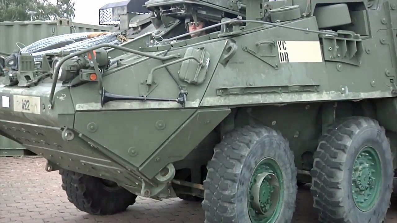M1126 Stryker Combat Vehicle Convoy to Ramstein Air Base - YouTube