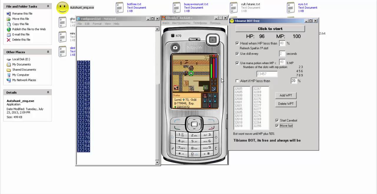 tibiame bot auto hunt raidguard place - YouTube