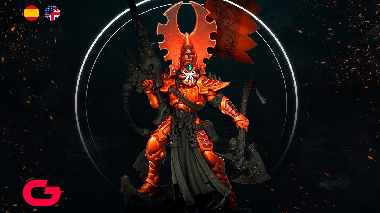 How to paint RED "Aeldari Fuegan" - YouTube