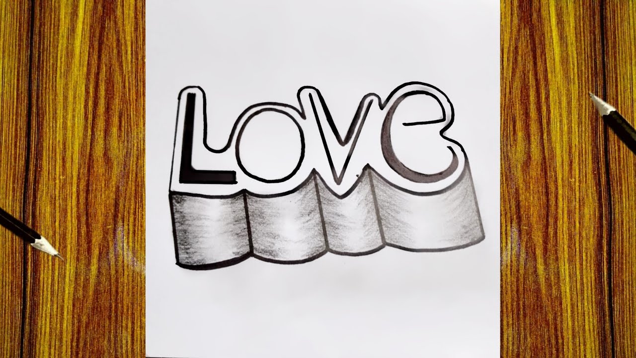 How to draw love drawing 3D drawing step by step|| - YouTube