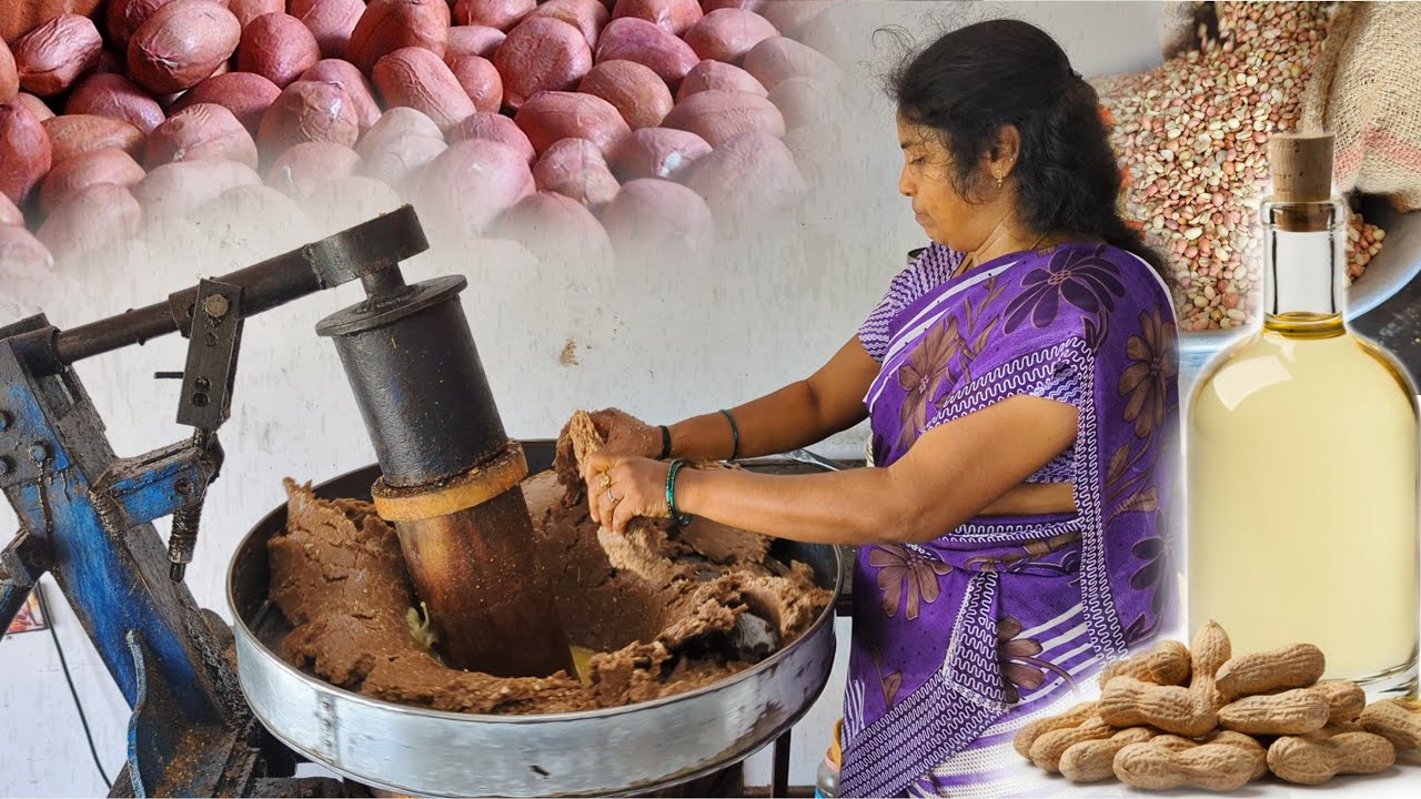 Making 100% Pure Organic Peanut Oil | How Groundnut Oil is Made? | Cold ...