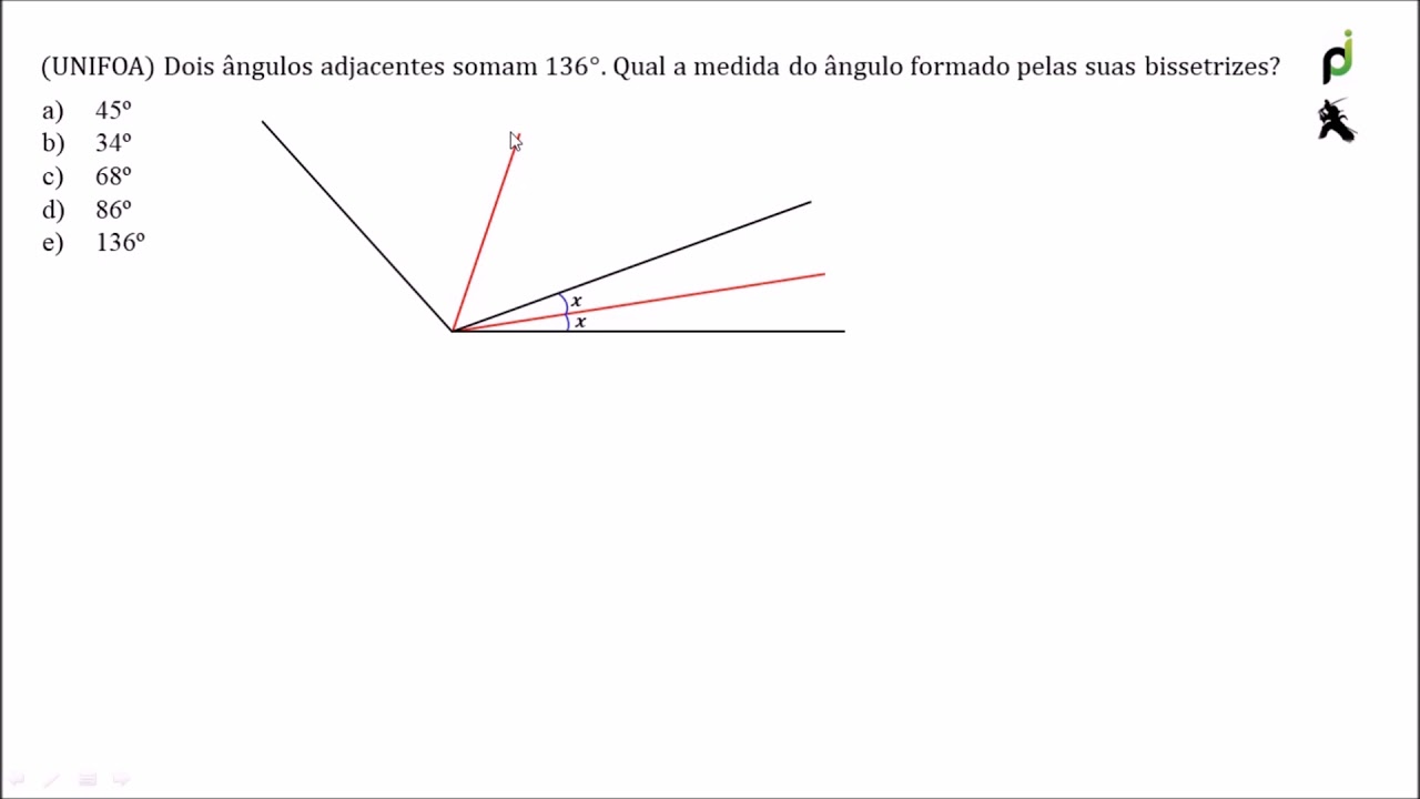 QUESTÃO UNIFOA - ÂNGULOS ADJACENTES - YouTube