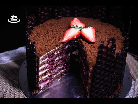 Tort 'Medovik' de Ciocolata cu Visine / Chocolate & Sour Cherry 'Medovik' Cake (EN. SUB.)