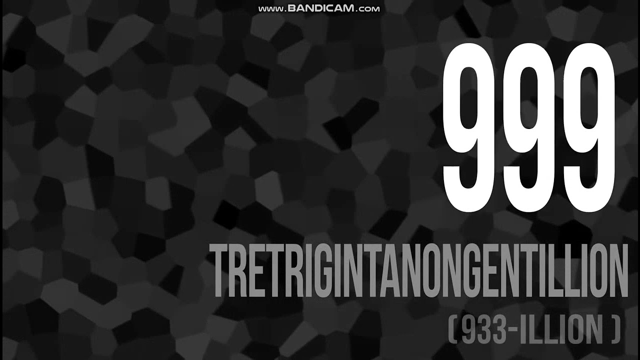 Numbers 1 Nongentillion to 1 Millinillion - YouTube