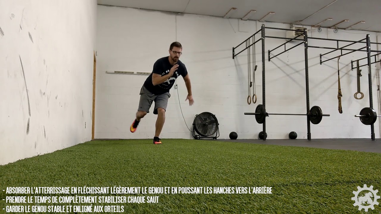 Sauts latéraux sur une jambe, avec stabilisation complète - YouTube