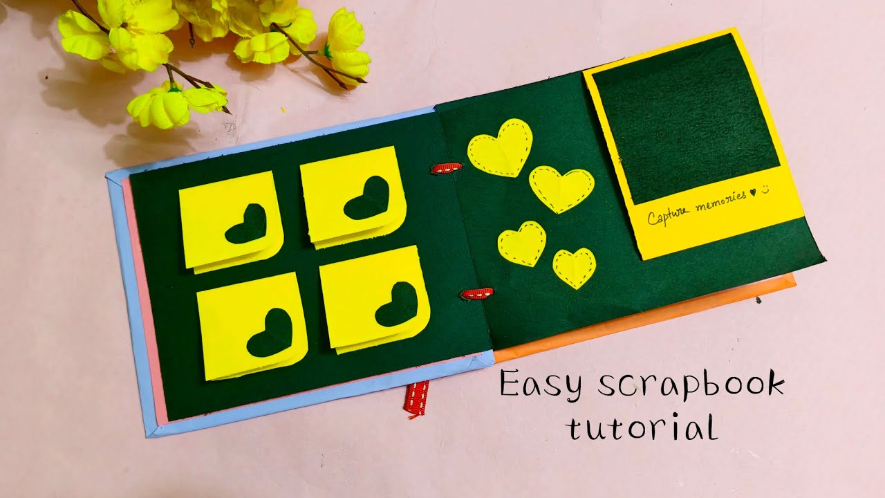 how to make scrapbook for school project | Easy scrapbook ideas - YouTube