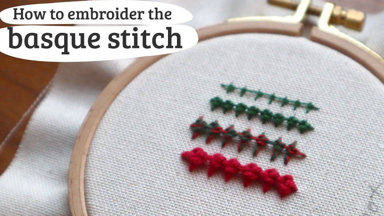 basque stitch embroidery stitch tutorial - YouTube