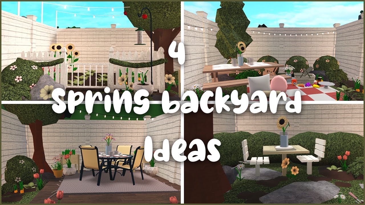 4 Spring Backyard Ideas | Welcome to Bloxburg | Backyard Ideas/Makeover ...