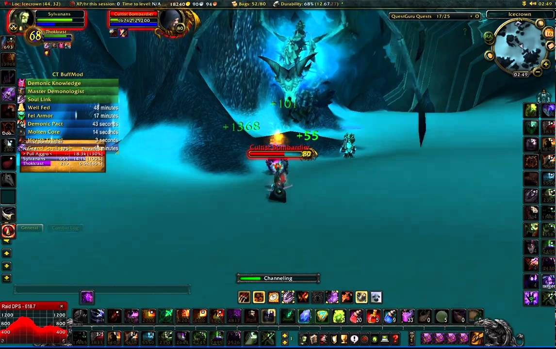 WoW warlock solo - Chillmaw(AT daily quest mob) - YouTube