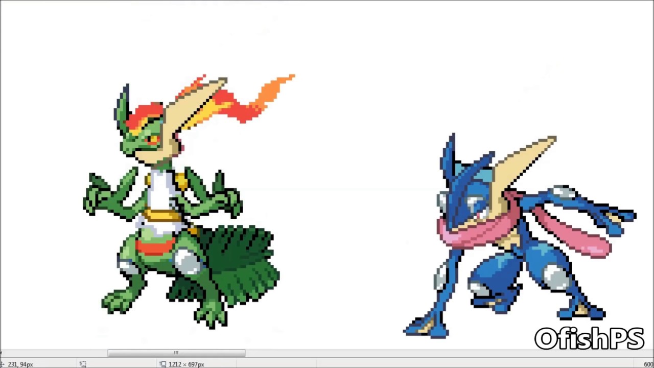 Pokemon Fusion Sprite Sceptile, Greninja and Infernape - YouTube