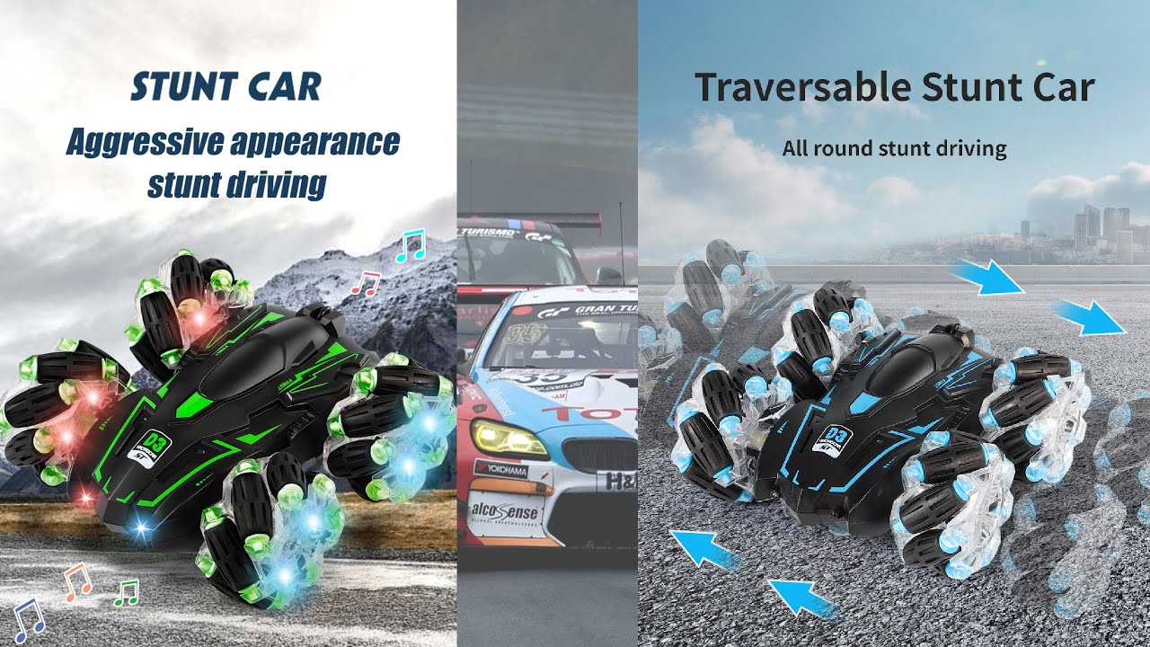 Stunt Car RC toy for kids 360 degree rotating unboxing - YouTube