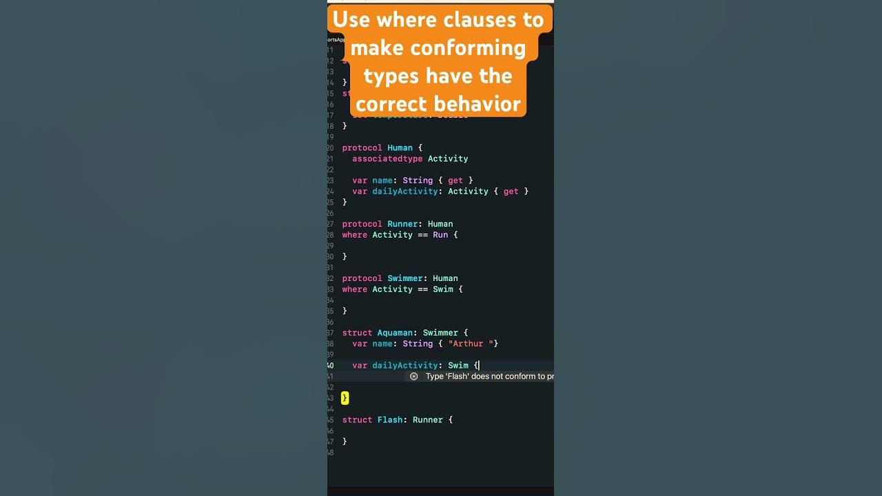 Using where clauses on protocols #swift #swiftprogramming #tutorial - YouTube