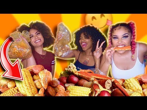 SEAFOOD BOIL MUKBANG FT. MIKEILAJ & HONEYBTHATSME (Q&A)