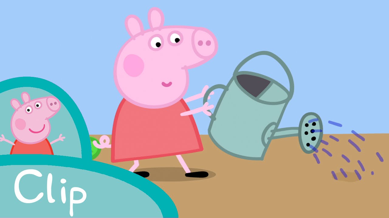 Peppa Pig - Sembrando semillas de fresas (clip) - YouTube