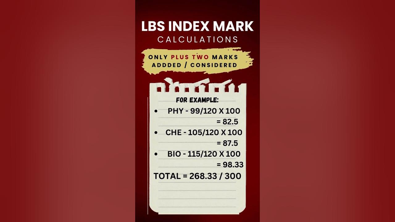 Kerala LBS Index Mark Calculation | BSc Nursing Admission 2025 #lbs #bscnursing2025 #shorts ...