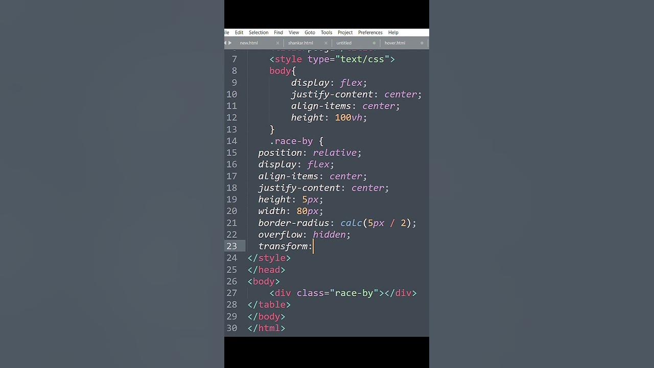 create RaceBy Loader with css #css #html #css3 #css3course #csshovereffect #storts # ...