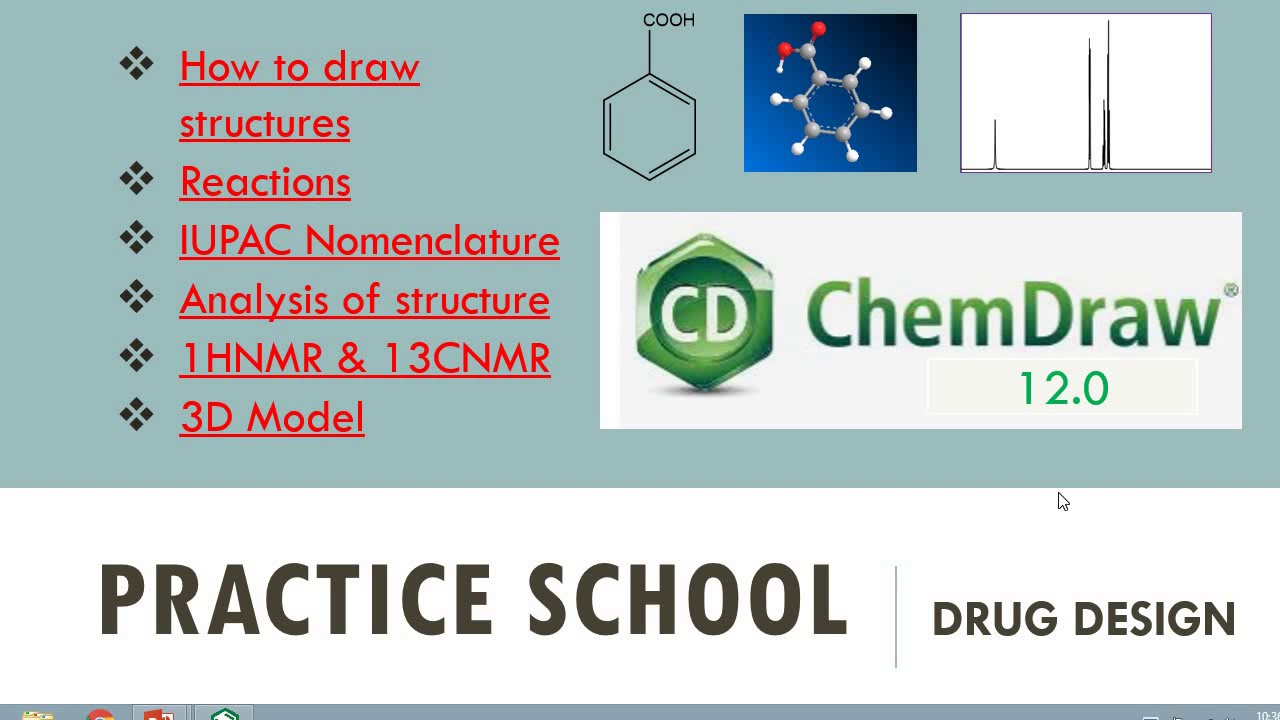 ChemDraw Ultra 12.0/Practice school/drug design/Shiv Bhadra Singh - YouTube
