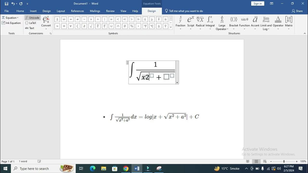 How to Create equations on MS Word - YouTube