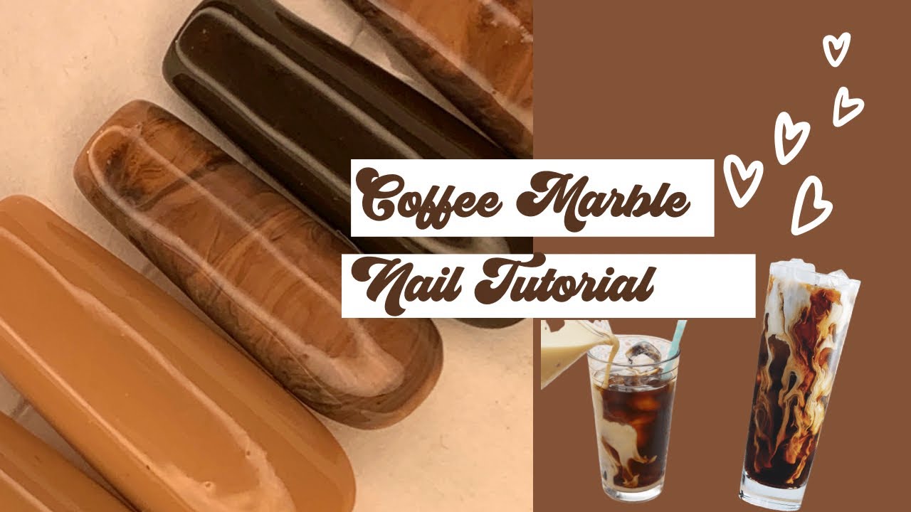 Iced Coffee Inspired Nails│Easy Marble and Ombré Gel Tutorial - Small ...