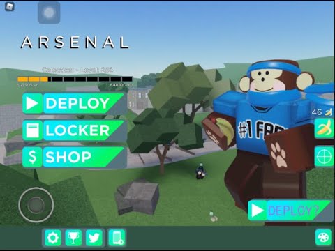Roblox arsenal monkey skin is in the the monkey shop - YouTube